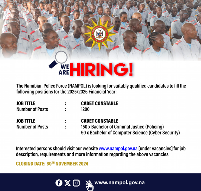 May NAMPOL Vacancies 2025, Latest Namibian Police Force Job ...