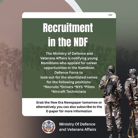October Namibian Army Recruitment 2026, NDF Application Form - Latest ...