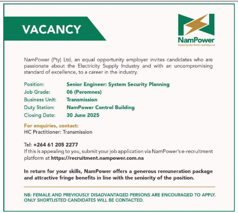 July NamPower Vacancies 2025, Latest Job Opportunities at @www.nampower ...