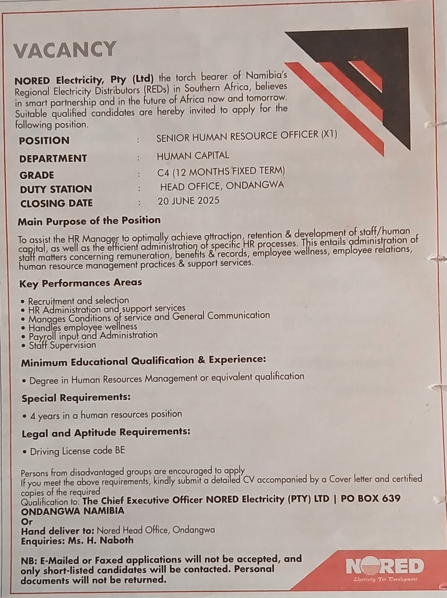 June NORED Vacancies 2025, Latest Job Opportunities at @www.nored.com ...