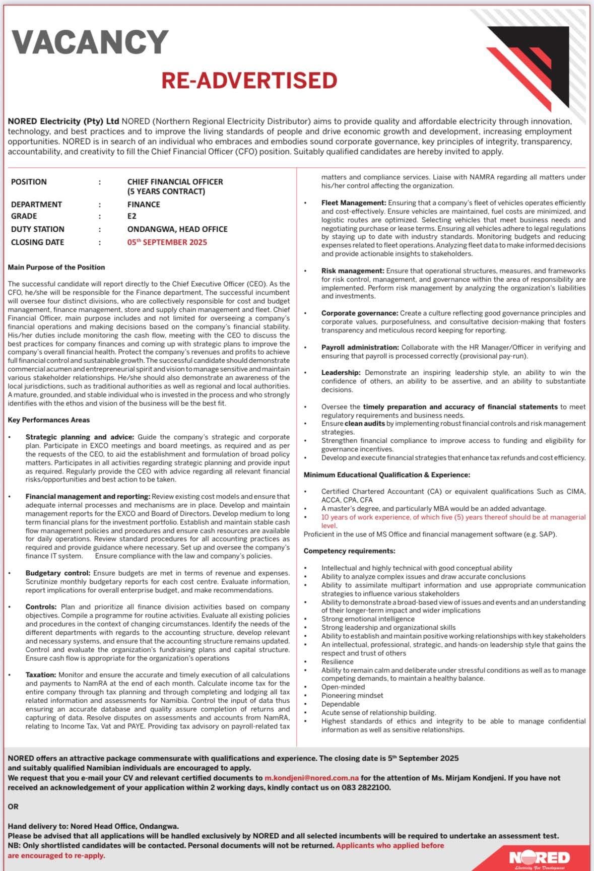 September NORED Vacancies 2025, Latest Job Opportunities at @www.nored ...