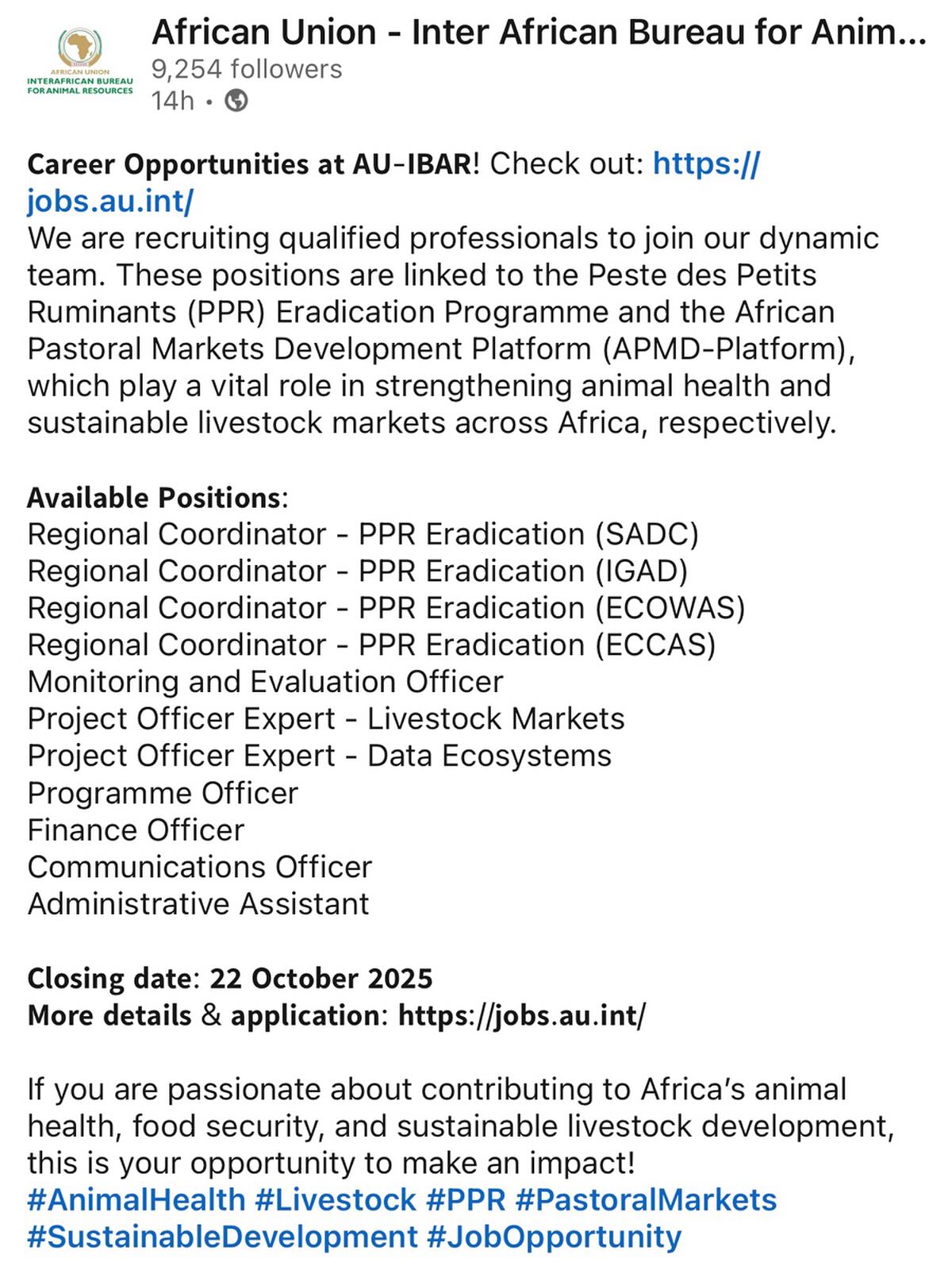 January African Union Vacancies 2026, Latest Job Opportunities at @au ...